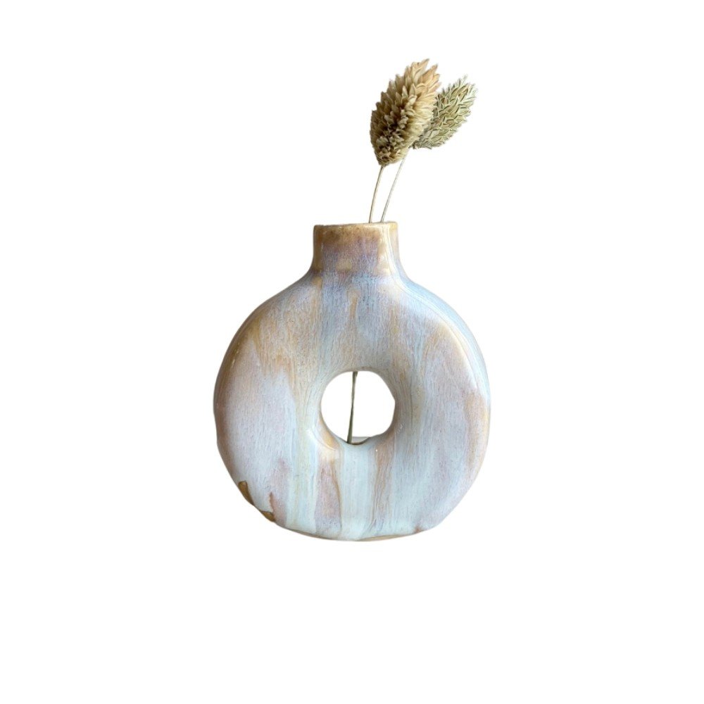 pYckd | Donut Ceramic Vase: White